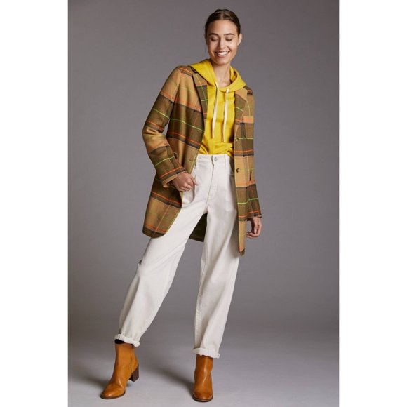 Anthropologie | Jackets & Coats | Anthropologie Vilagallo Oxford Plaid ...